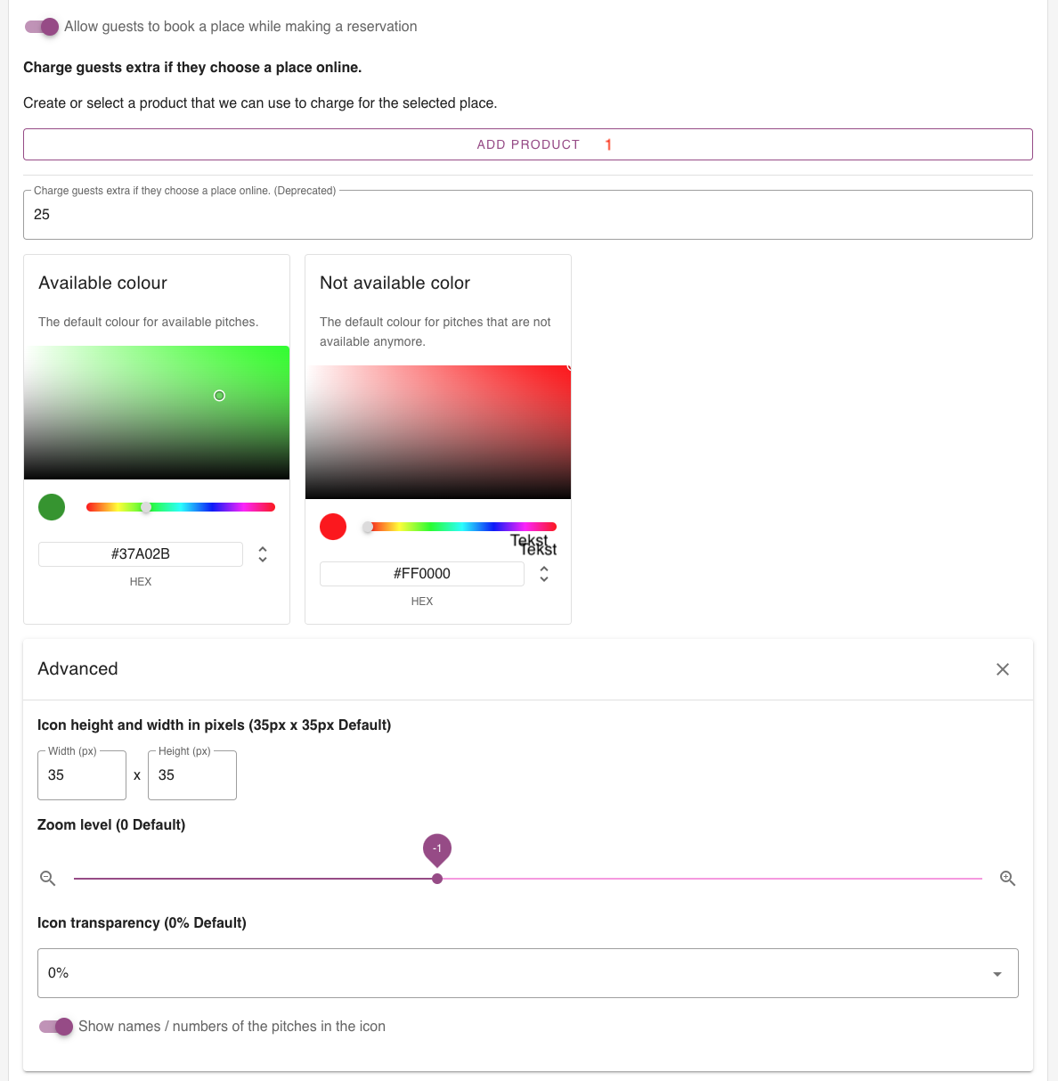 Interactive map settings - Starfish Support